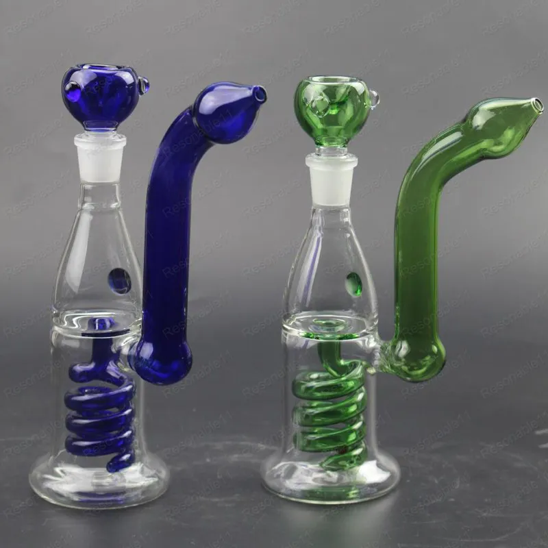 21cm Verre Eau Tuyaux Bongs Bleu Vert Plate Forme Pétrolière 18.8mm ...