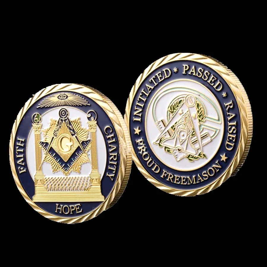 3D Masonic Freemasonry Tokens Masonic Craft Hope Fe Carity Chapado En ...