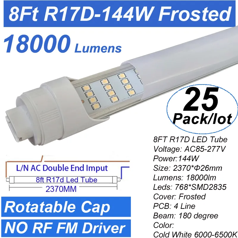 Tubo LED T8 Integrado De 4 Filas 4 Lámpara Fluorescente De 8 Pies 4FT ...