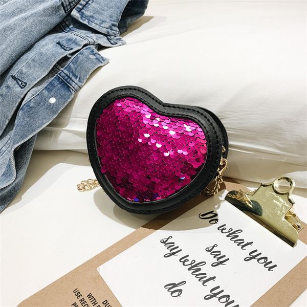 Glitter Kids Mini Purses And Handbags Cute Sequin Heart Baby Girls ...
