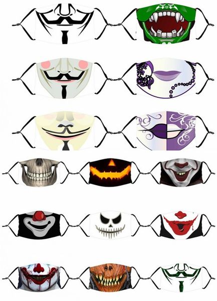 2021 Adults Kids Horror Ghost Anime Party Halloween Face Masks 3D ...