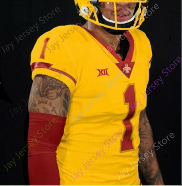 2021 Custom 2020 Iowa State Cyclones ISU Football Jersey NCAA College ...