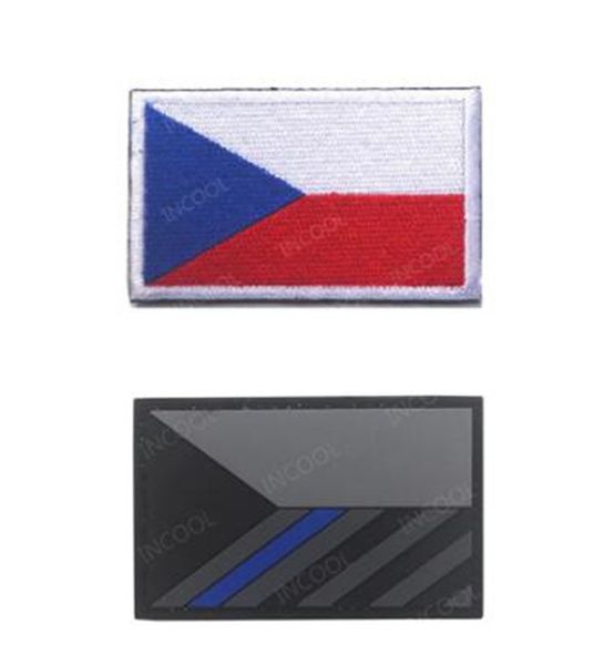 2021 Czech Republic Flag Embroidered Patches Skull Army Military Tactical Patches Emblem ...