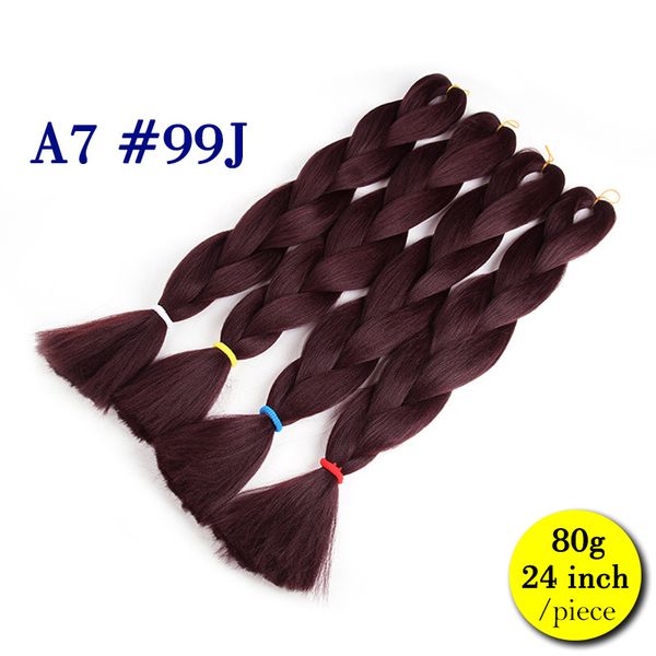 80g 24 Inch Jumbo Braiding Hair Kanekalon Synthetic Braids Hair ...