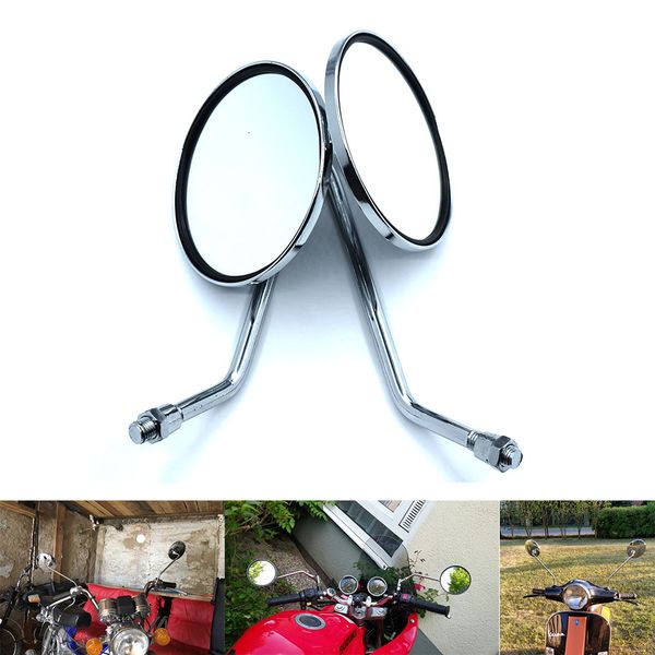 Classic Retro Motorcycle Round Rearview Mirror For Harley Thruxton