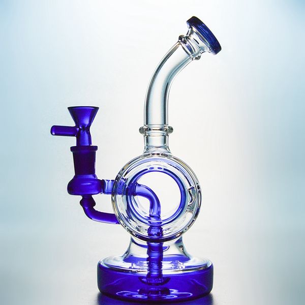 2020 Blue Green Glass Bong Tron Light Cycles Bongs With Showerhead To ...