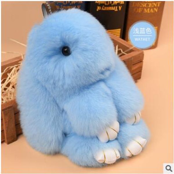 Cute Bunny Keychains Nine Colours Women 14 Cm Fluffy Pompom Fur Rabbit ...