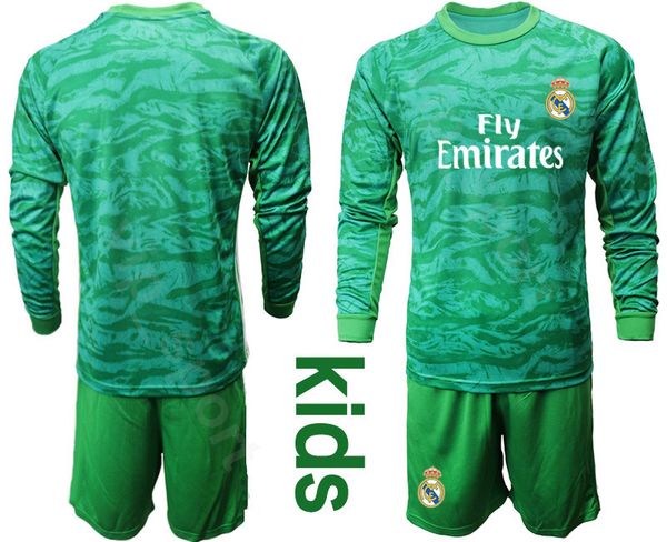 2020 Kids Real Madrid Goalkeeper 25 Thibaut Courtois Jersey 1 Alphonse ...