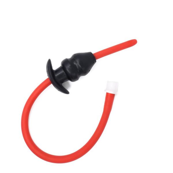 Electric Shock Silicone Hollow Anal Plug Dildo Vibrator For Women Man