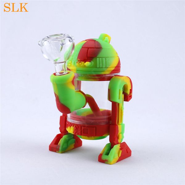2021 2019 Newest Robot Bong Silicone Hand Pipe R2D2 Design Unbreakable ...