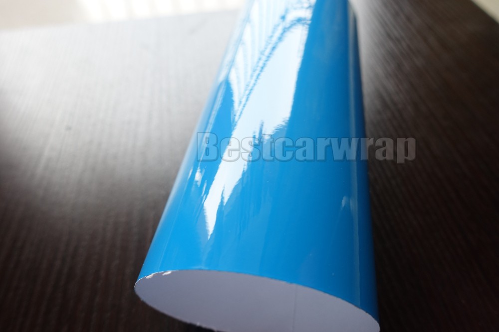 2021 Azure Blue Ultra Glossy Vinyl Wrap With 3 Layers High Gloss Blue ...