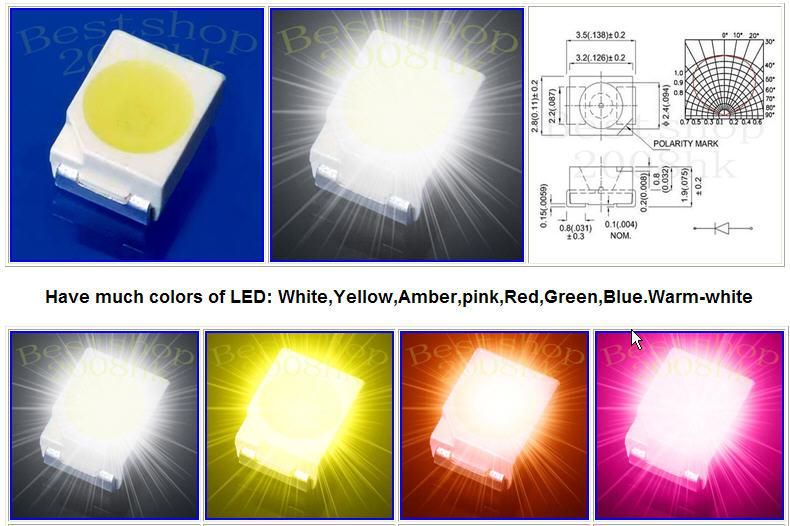 SMD SMT PLCC 2 1210 3528 Blue LED Light Lamp Blue Color From ...