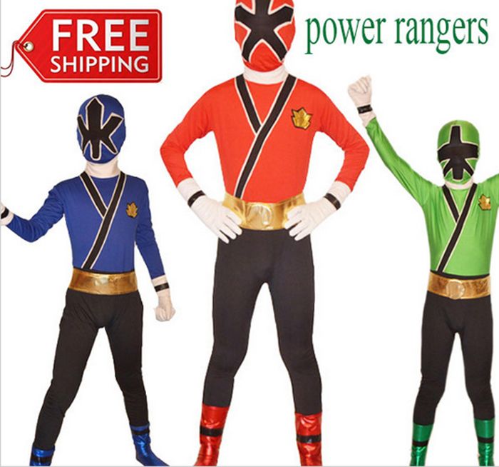 Power Rangers Costume Blue Kids Samurai Cosplay Children Halloween ...