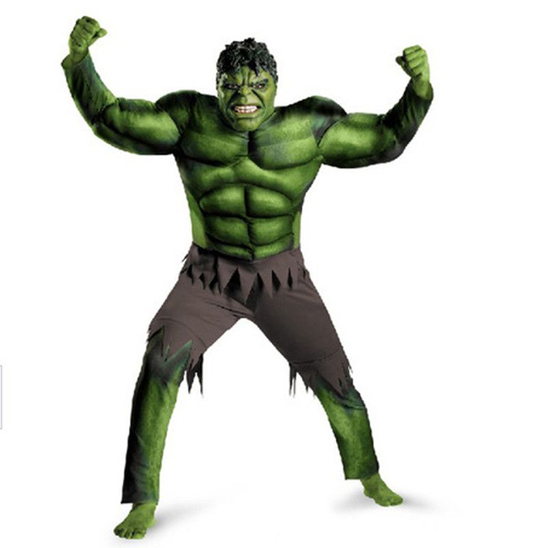 The Hulk Mascot Costume Fancy Dress Outfit Adult Size Green Giant Dress ...