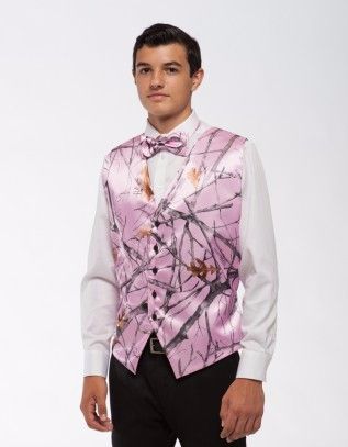 Mens Wedding True Timber Snowfall Pink Camo Formal Tuxedo Vest 2020 New ...