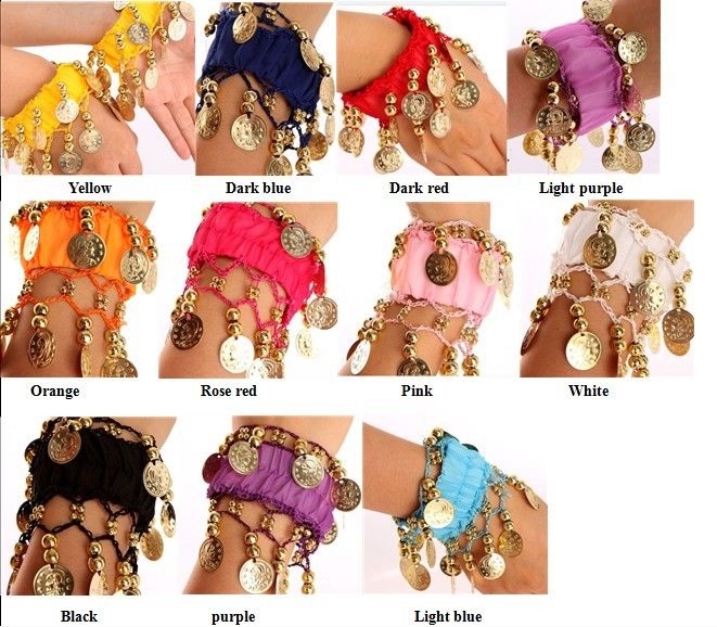 Belly Dance Anklet Costume Wrist Arm Ankle Cuff Coin Beautiful Bracelets Belly Dance Bracelets ...