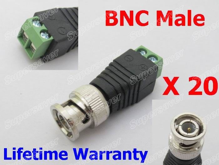 2020 Terminal Block BNC Connector Male BNC Coax CAT5 Video Balun To ... 2020 Terminal Block BNC Connector Male BNC Coax CAT5 Video Balun To ...