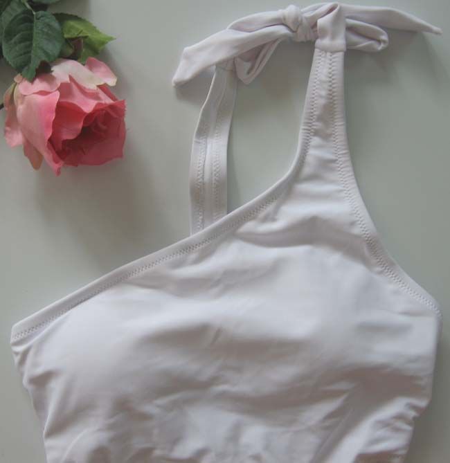Special Sexy One Piece Monokinis White Swimwear One Shoulder Swimsuit