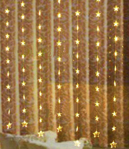 Yellow Star String Lights Window Decoration Lights Led Light String ...
