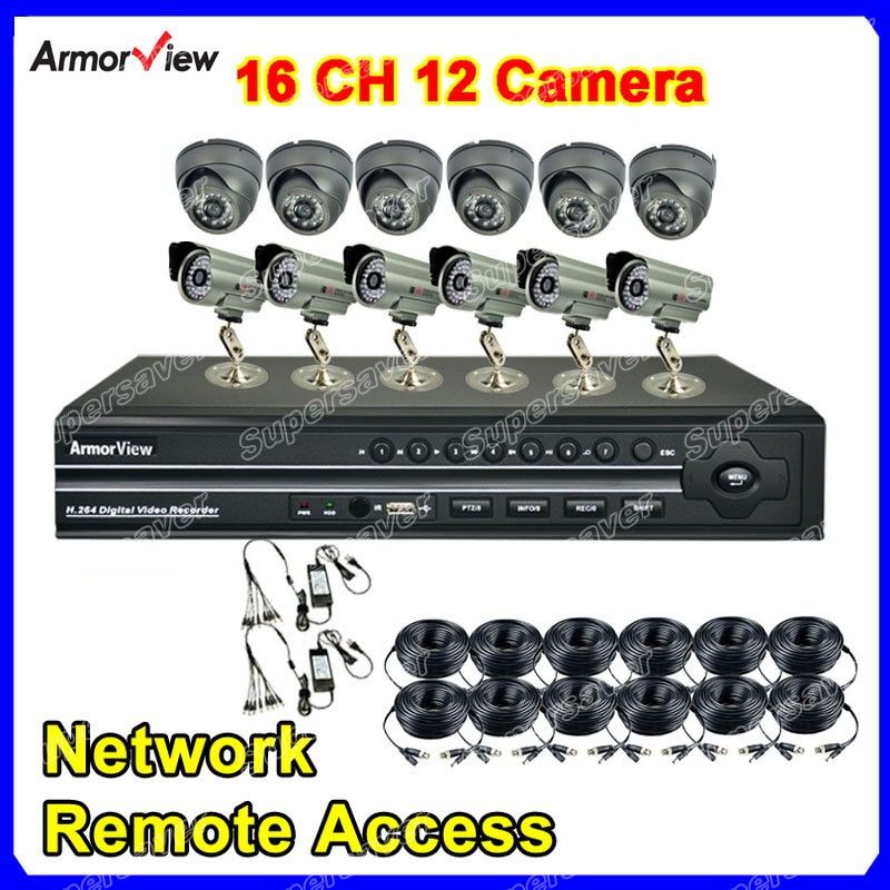 CCTV Surveillance 16 Channel DVR System SONY CCD 420TVL Security Camera ...