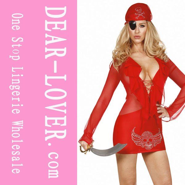 Lingerie Captain Booty Sex Adult Pirate Fancy Dress Costumes Lc8582 Cheaper Price Drop Skirt