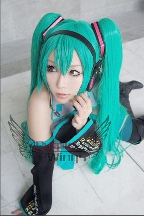 Vocaloid Hatsune Miku Cosplay Wig Costume Dark Green 120cm From Lili614