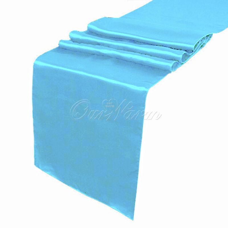 10 Aqua Blue Satin Table Runner Wedding Cloth Runners Holiday Favor ...