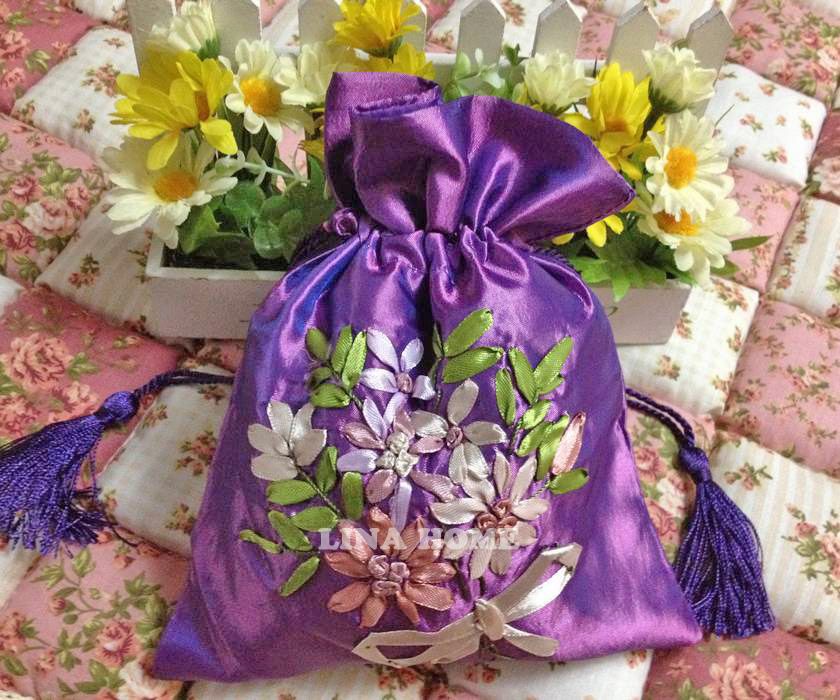 Ribbon Embroidery Handmade Candy Bags Gift Bags Jewelry Bag Candy ribbon-embroidery-handmade-candy-bags-gift-bags-jewelry-bag-candy