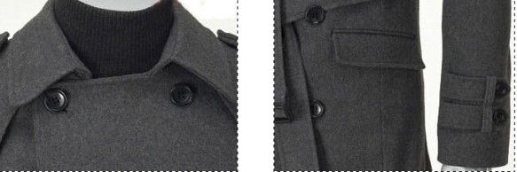 Long Section Of The Mens Wool Sub Coat Autumn And Winter Epaulets ...
