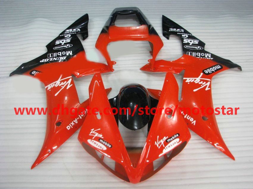 Orange Matte Black R1 Bodywork Fairings For Yamaha YZF R1 2002 2003 ...
