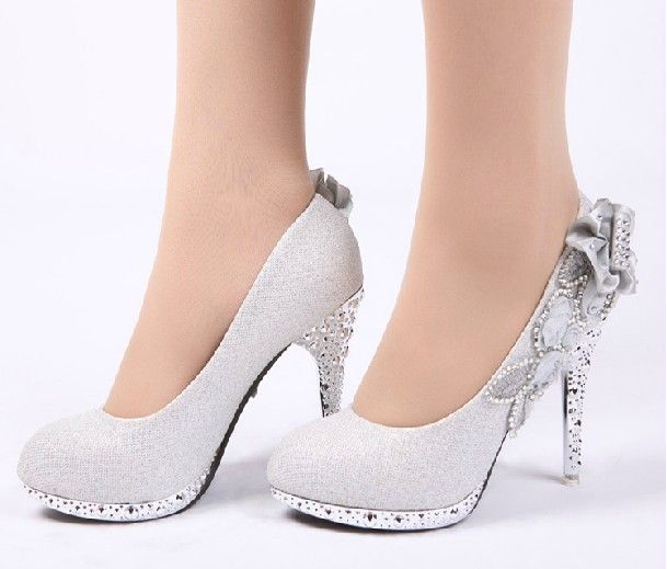 Silver | Wedding shoes heels, Wedding shoes high heels, Wedding shoes bride