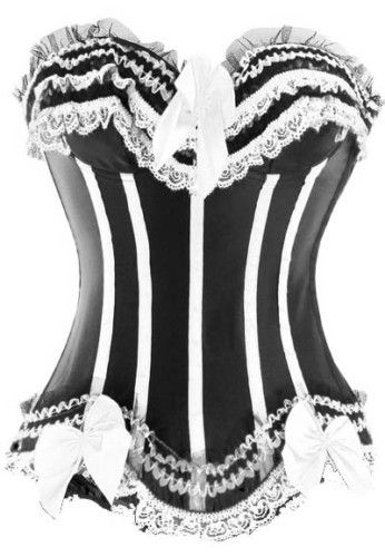 Sexy Corset Lingerie Women Black Burlesque Basque Bustier Top Plus Size