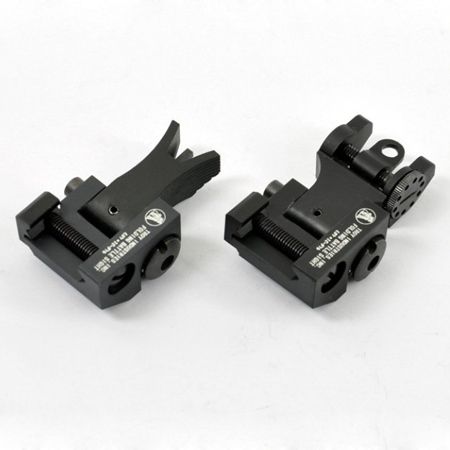 Troy Type Front & Rear Flip Up Sight Black For Airsoft AEG Bsa Optics ...