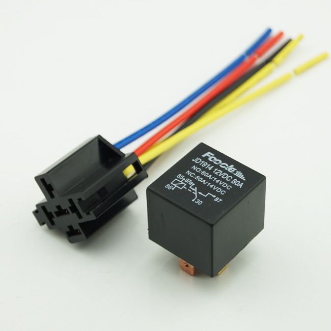12V DC 70/80A Automotive Auto Relays 5-wire & Relay Socket With Harness ...