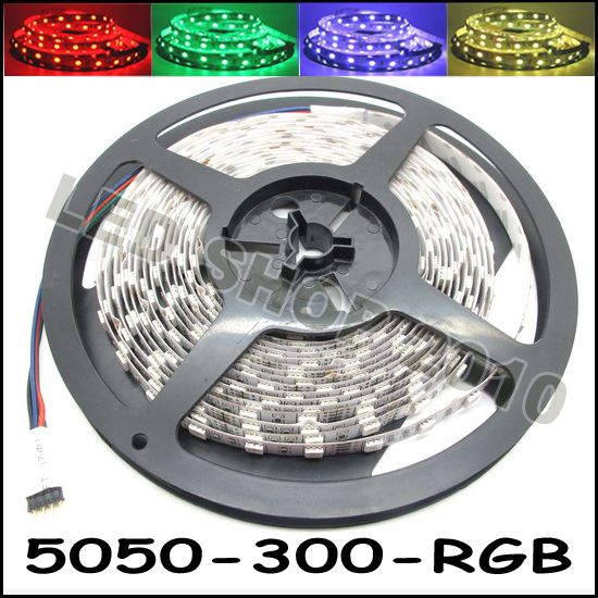 5M Flexible RGB LED Light Strip 16FT 5050 SMD 5M 300 LEDs With 44key IR ...