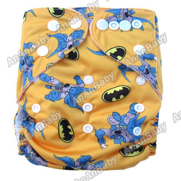 Hot Sale Cartoon Batman Printed Baby Cloth Diapers Reusable With ...