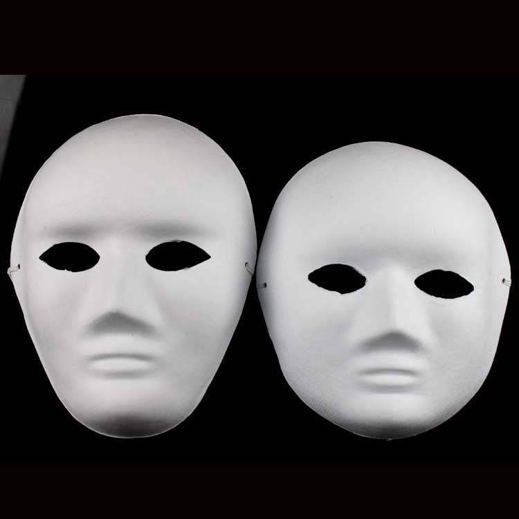 DIY Blank White Party Masks Male Female Unpainted Full Face ...