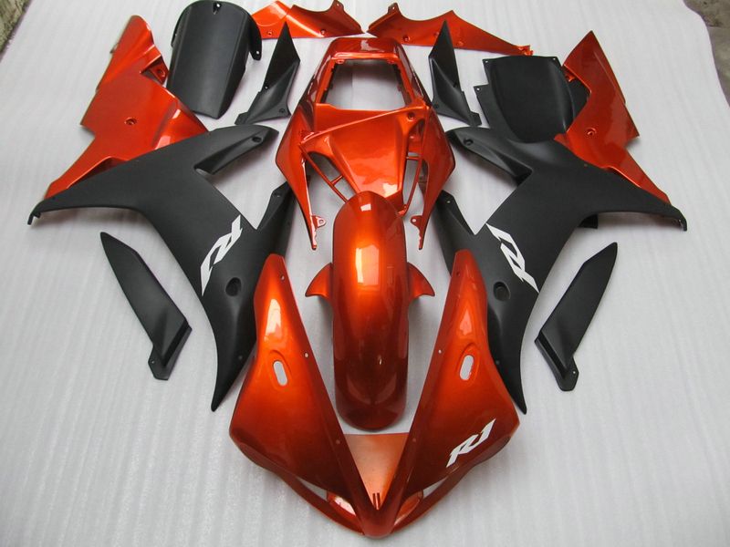 Orange Matte Black R1 Bodywork Fairings For Yamaha YZF R1 2002 2003 ...