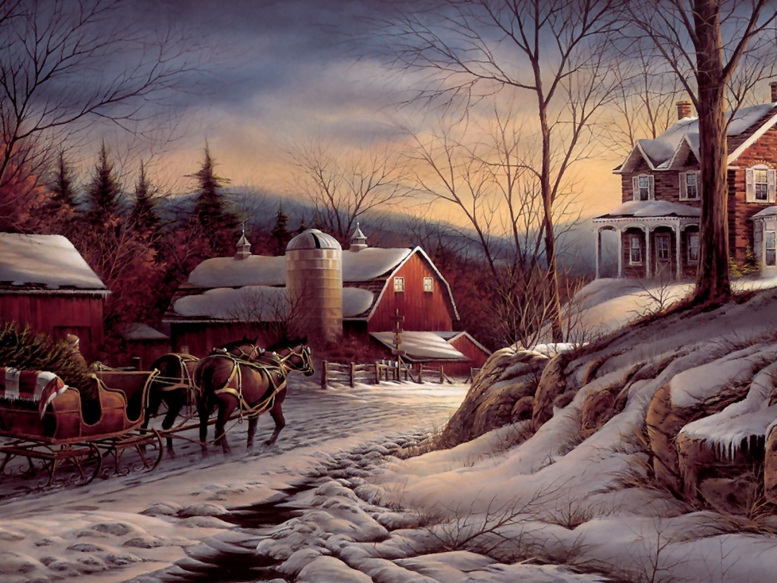 Terry Redlin Hot selling HD print oil painting on canvas-Coming Home 16x22