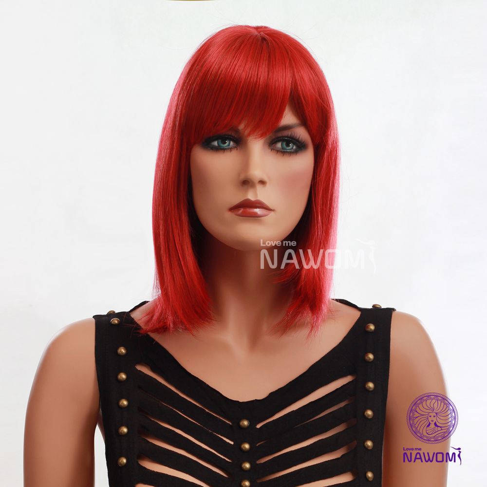 Bright Red Wig Cosplay Hair Wig Miss Wigs Fashion Good Wig For Young ...