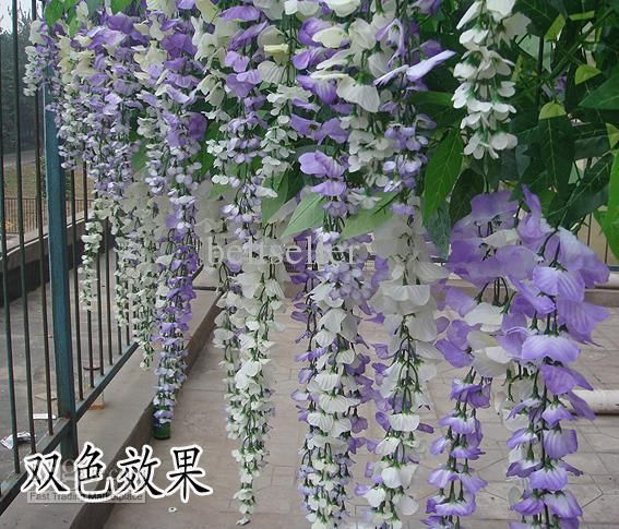 100cm Long Elegant Artificial Silk Flower Wisteria Vine Rattan For