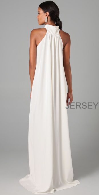 Plus Size Gorgeous White Halter Long Wedding Party Floor Length Evening ...