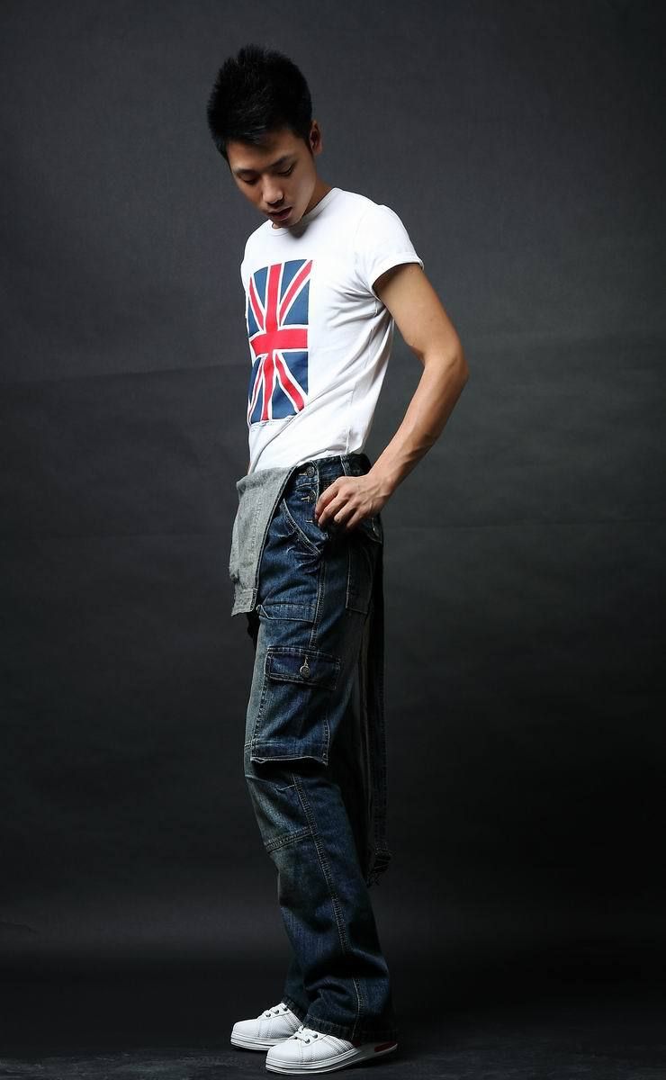 New Mens Denim Overalls Denim Overalls Trousers Suspenders Large Code