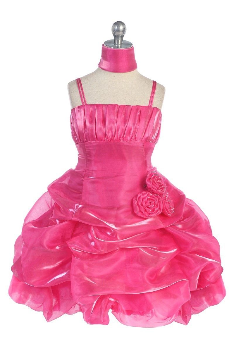 2013 Hot Sell Pleat Flower Strapless Tea Length Wedding Flower Girl