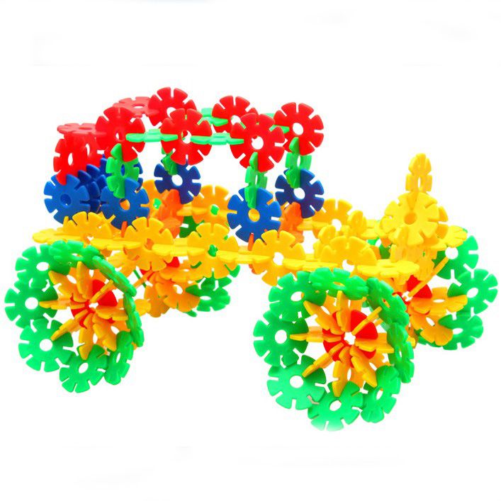 2017 Magnetic Bright Plastic Snowflake Building Blocks Children Toys ...
