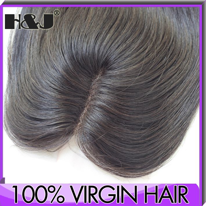 Top Closure Hair Pieces Width 4x4 Closure Piece Virgin Straight Middle ...