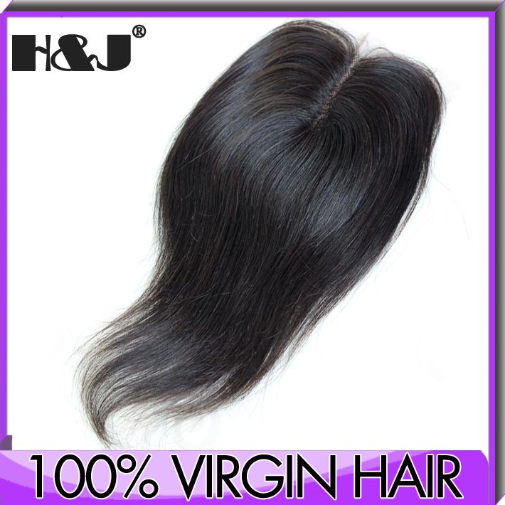 Top Closure Hair Pieces Width 4x4 Closure Piece Virgin Straight Middle ...