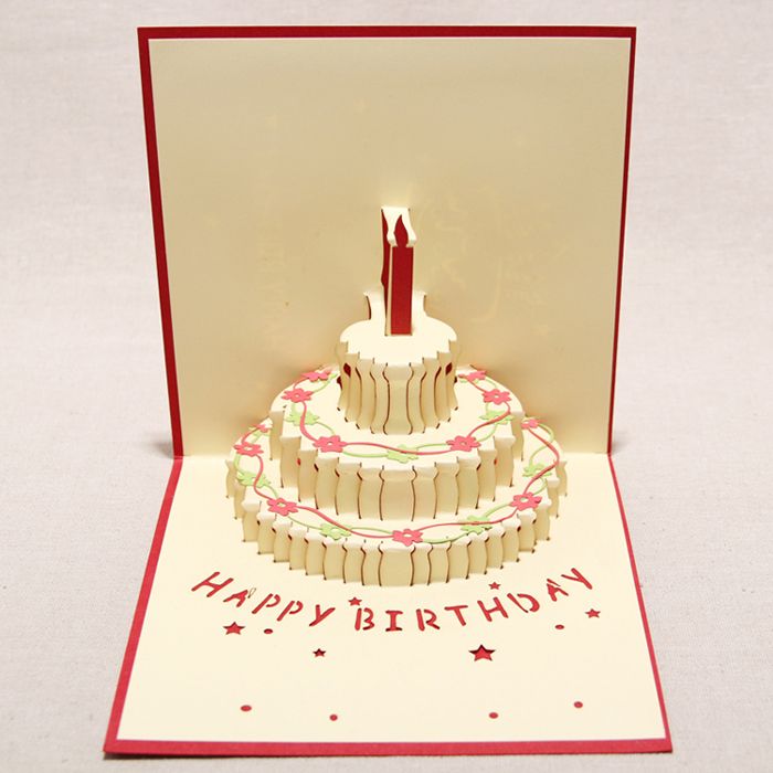Handmade Kirigami & Origami 3d Pop Up Birthday Cards With Candle Design ...