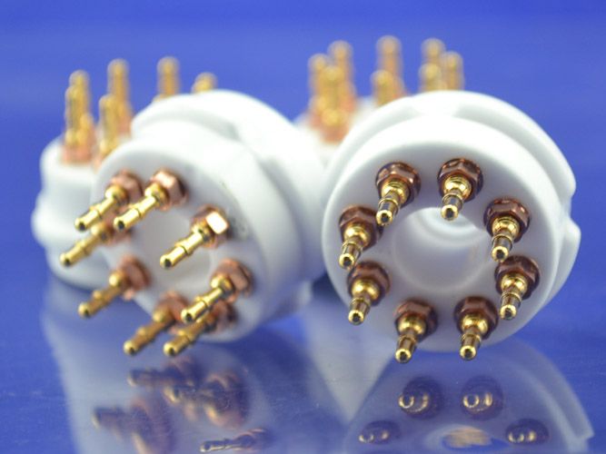 8pin CMC Style Ceramic Tube Socket Gold For 6SN7 EL34 5AR4 KT88 Valve ...