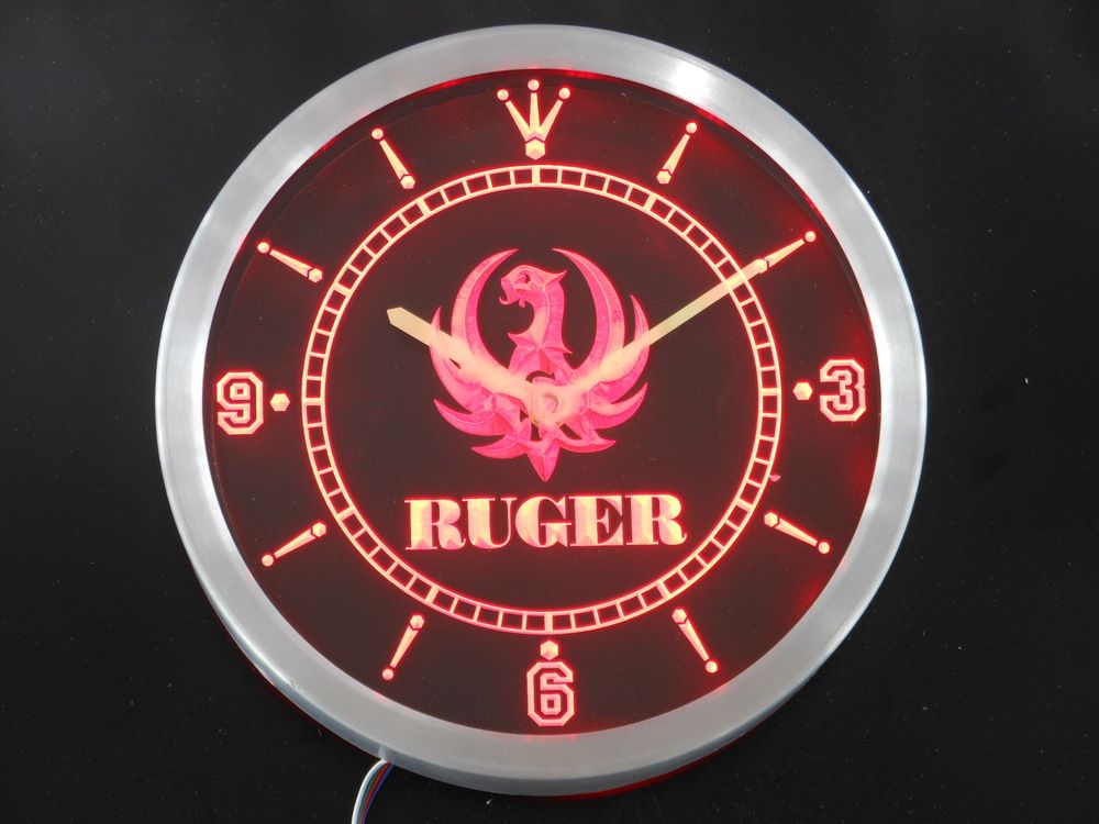 Nc0186 Ruger Firearms Gun Logo Neon Sign LED Wall Clock Online with $26 ...